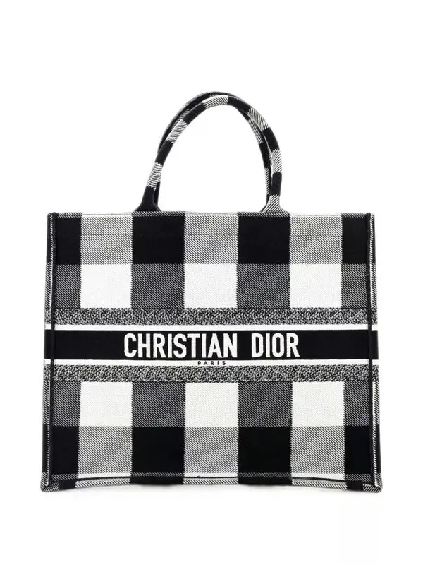 Dior Book Embroidered Canvas Large Tote Bag