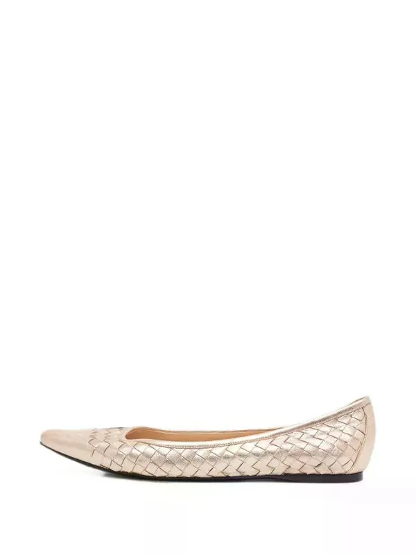 Bottega Veneta Intrecciato Ballet Flats - Gold