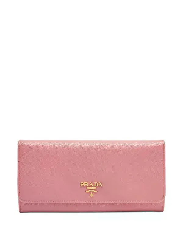 Prada Logo-detail Flap Wallet - Pink