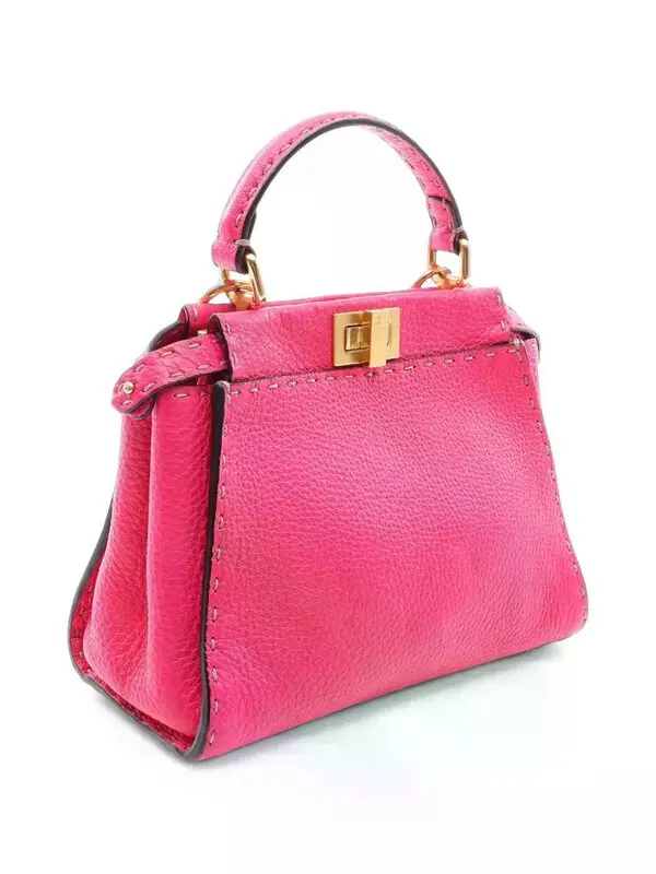 Fendi 2000-2010 Mini Leather Selleria Peekaboo Iconic Satchel