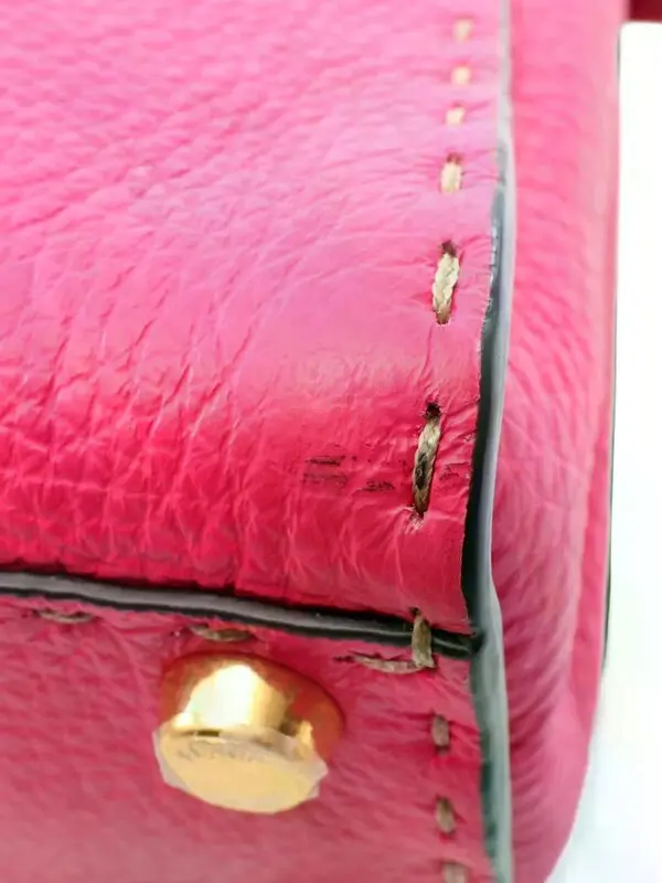 Fendi 2000-2010 Mini Leather Selleria Peekaboo Iconic Satchel