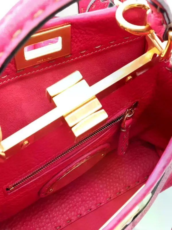 Fendi 2000-2010 Mini Leather Selleria Peekaboo Iconic Satchel