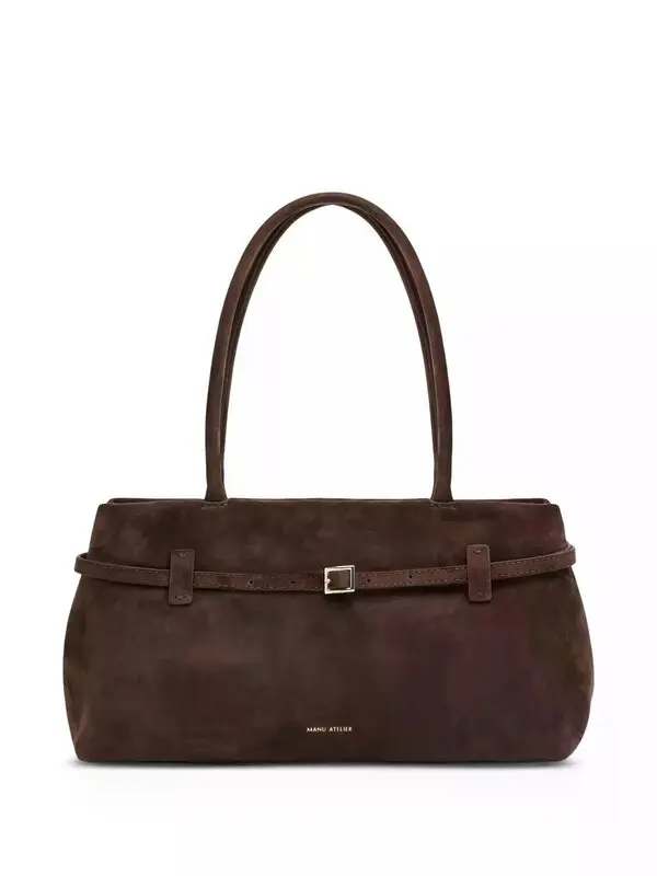 Manu Atelier Le Cambon East West Suede Shoulder Bag - Brown
