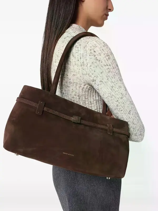 Manu Atelier Le Cambon East West Suede Shoulder Bag - Brown
