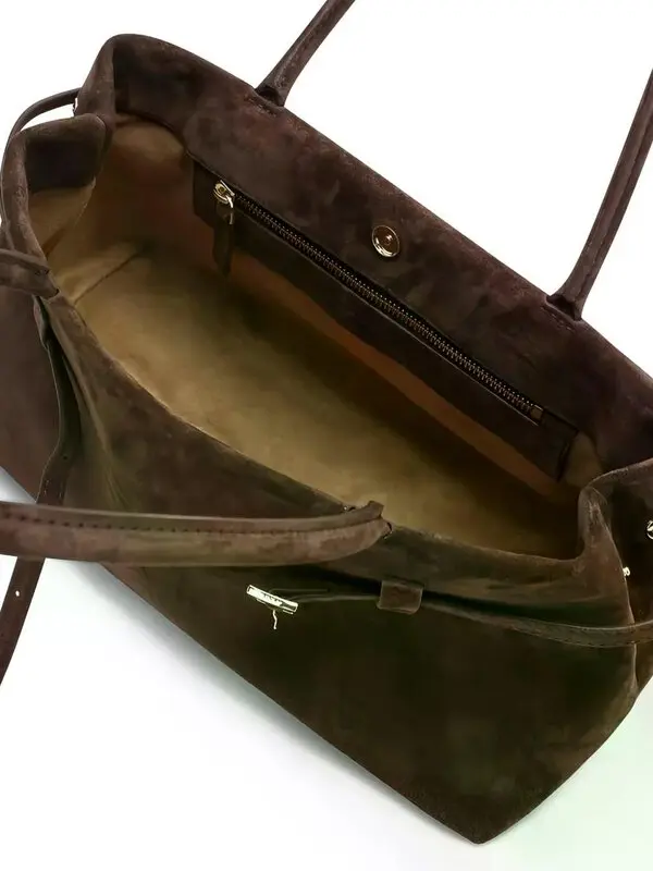 Manu Atelier Le Cambon East West Suede Shoulder Bag - Brown