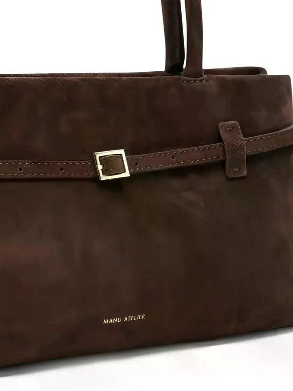 Manu Atelier Le Cambon East West Suede Shoulder Bag - Brown
