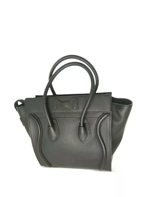 Celine Micro Calfskin Luggage Tote Bag - Black