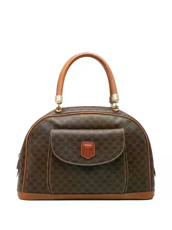 Celine 1998 Macadam Coated Canvas Dome Top Handle Bag Handbag