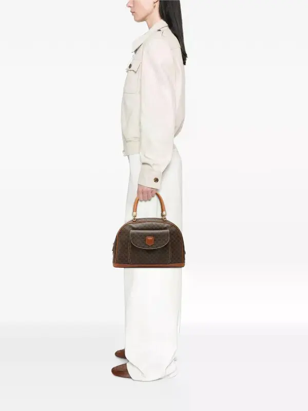 Celine 1998 Macadam Coated Canvas Dome Top Handle Bag Handbag