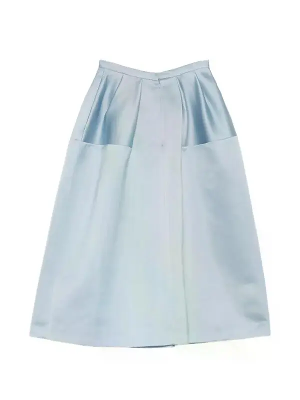 Dice Kayek Pleated Satin-finish Skirt