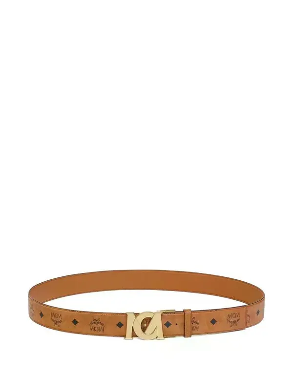 Mcm Visetos-print Logo-buckle Belt