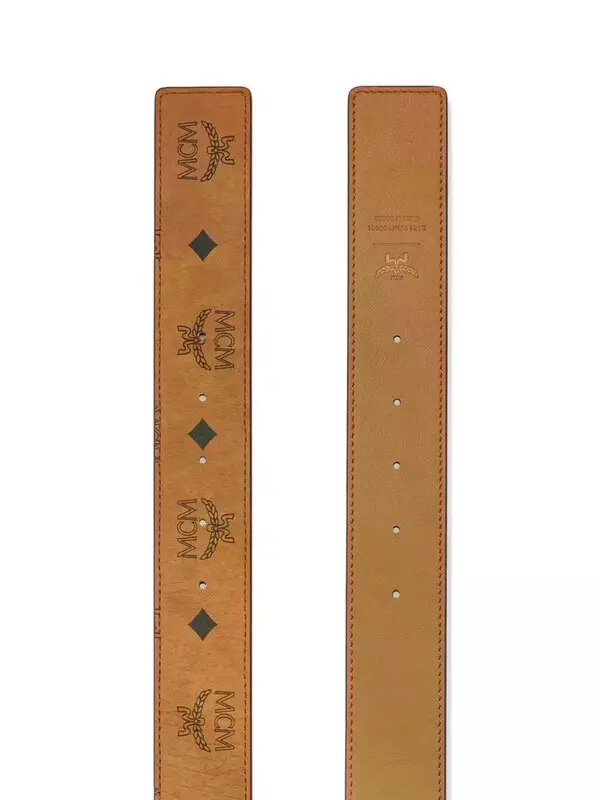 Mcm Visetos-print Logo-buckle Belt