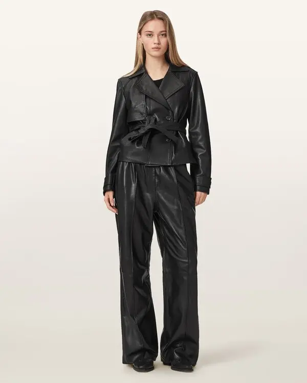ALLSAINTS Okena Cropped Leather Jacket