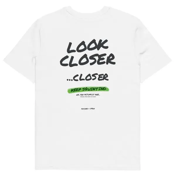 ANCHOR & CREW Small Print Annotations Organic Cotton T-shirt - White