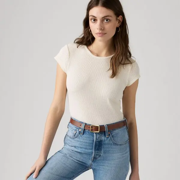 LEVI'S Dry Goods Waffle Cap Sleeve Tee