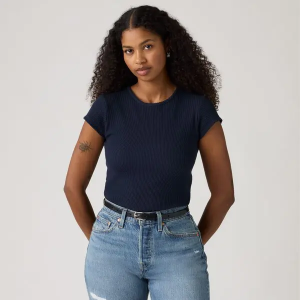 LEVI'S Dry Goods Waffle Cap Sleeve Tee