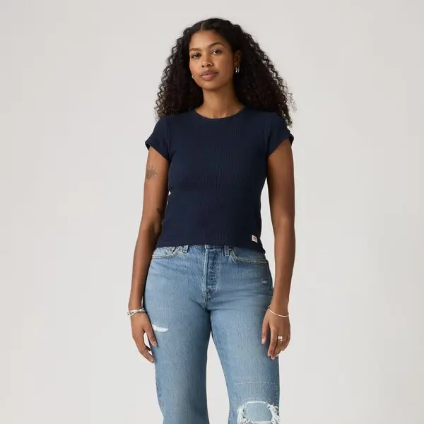 LEVI'S Dry Goods Waffle Cap Sleeve Tee