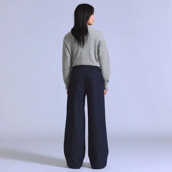 LEVI'S Denim Pleat Wide-leg Pants