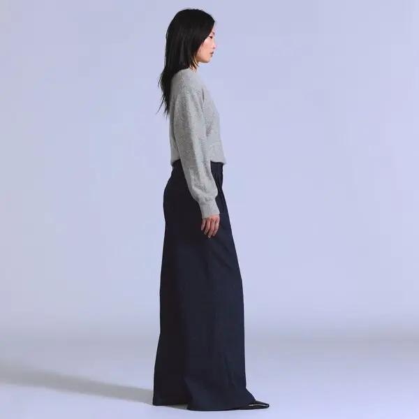 LEVI'S Denim Pleat Wide-leg Pants