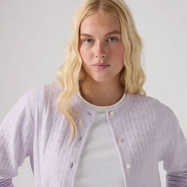 LEVI'S Supersoft Pointelle Crewneck Cardigan