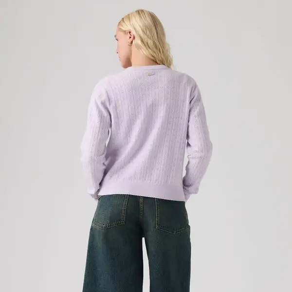 LEVI'S Supersoft Pointelle Crewneck Cardigan