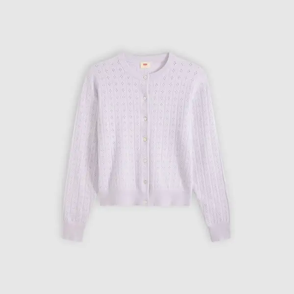 LEVI'S Supersoft Pointelle Crewneck Cardigan