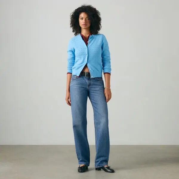 LEVI'S Supersoft Pointelle Crewneck Cardigan