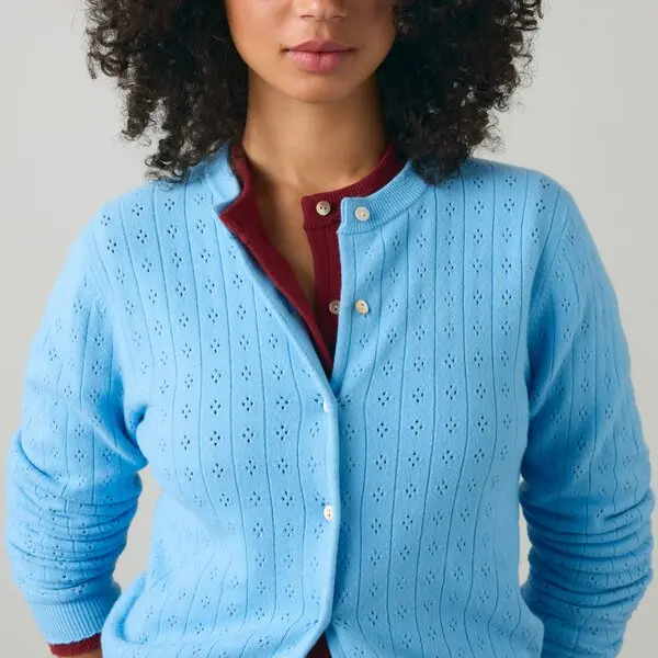 LEVI'S Supersoft Pointelle Crewneck Cardigan