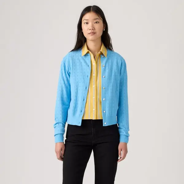 LEVI'S Supersoft Pointelle Crewneck Cardigan