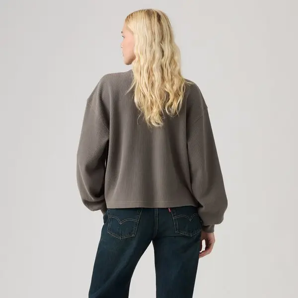 LEVI'S Graphic Relaxed Waffle Long-sleeve Crewneck Top