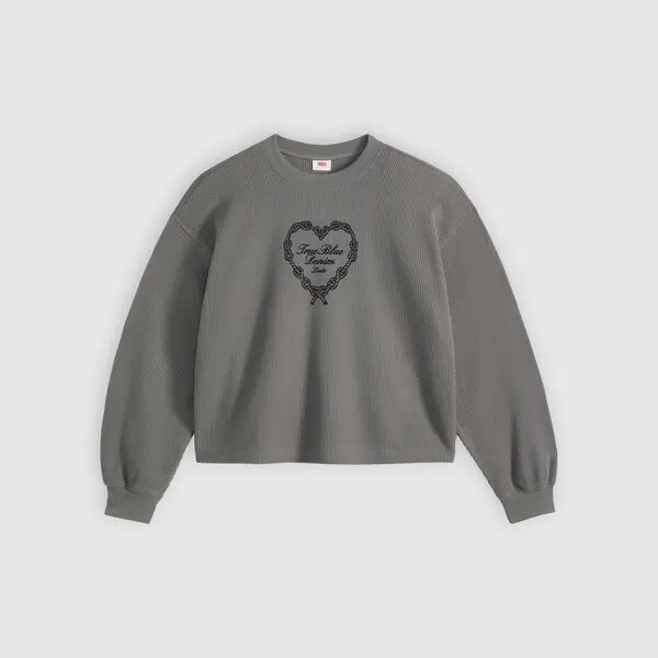 LEVI'S Graphic Relaxed Waffle Long-sleeve Crewneck Top