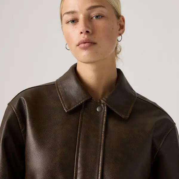 LEVI'S Faux Leather Relaxed Fit Bomber Jacket