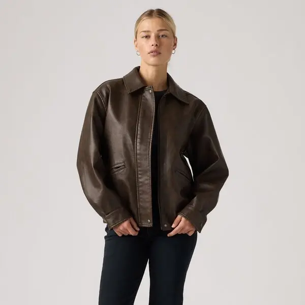 LEVI'S Faux Leather Relaxed Fit Bomber Jacket