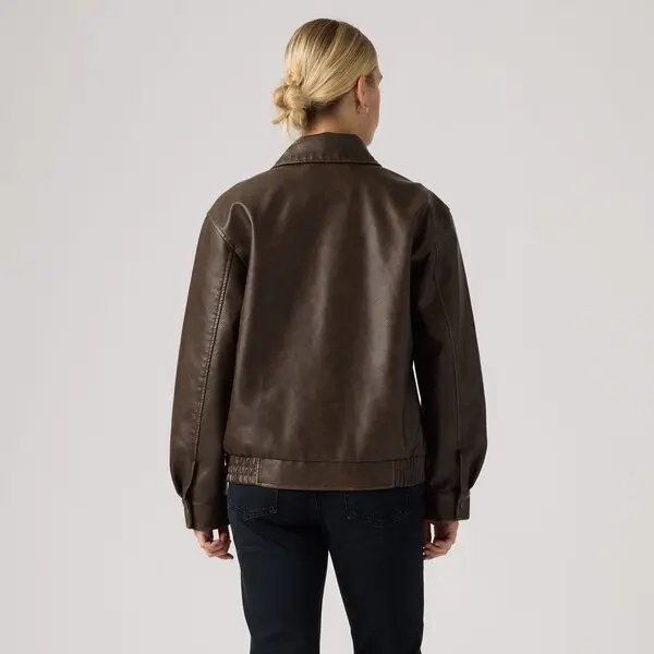 LEVI'S Faux Leather Relaxed Fit Bomber Jacket