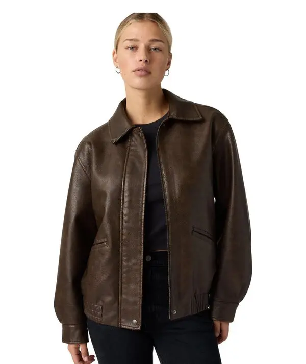 LEVI'S Faux Leather Relaxed Fit Bomber Jacket