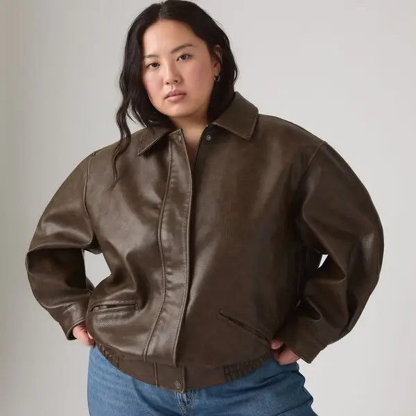 LEVI'S Faux Leather Relaxed Fit Bomber Jacket