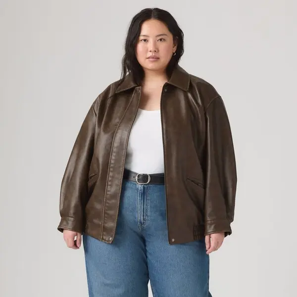 LEVI'S Faux Leather Relaxed Fit Bomber Jacket