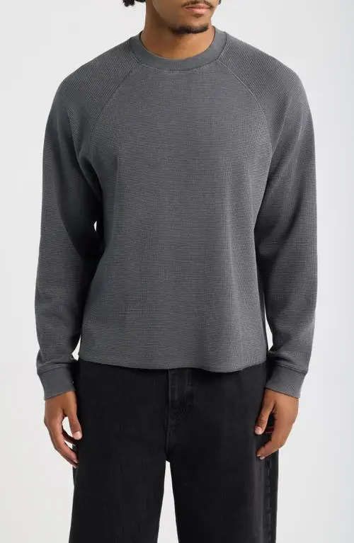Bp. Boxy Thermal Cotton Blend Long Sleeve T-shirt - Grey Magnet