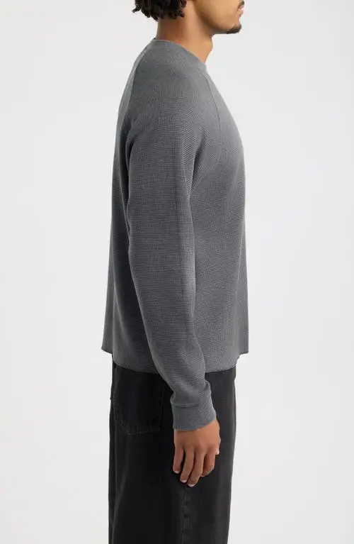 Bp. Boxy Thermal Cotton Blend Long Sleeve T-shirt - Grey Magnet