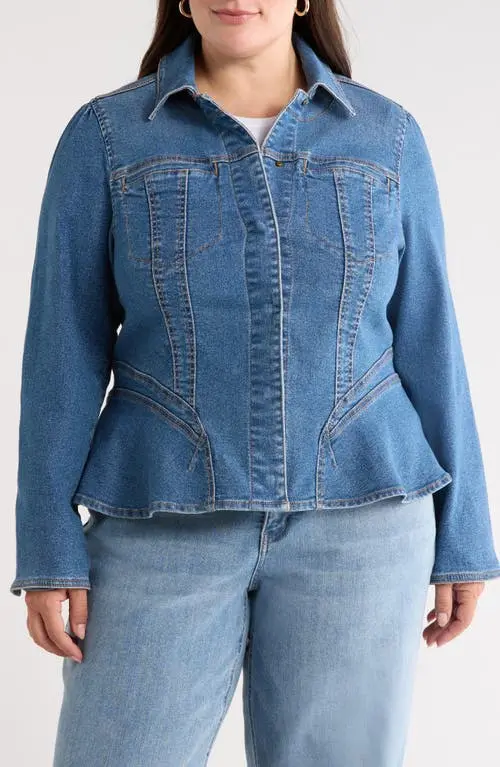 Wit & Wisdom Peplum Denim Jacket
