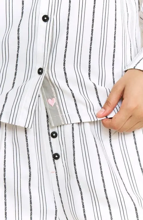Honeydew Intimates Nap Era Striped Long Sleeve Pajama Top - Ivory Stripe