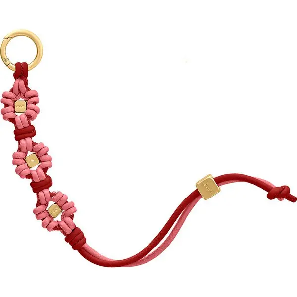 MAISON DE SABRE Bloom Edition Leather Wristlet Charm - Candy Brick