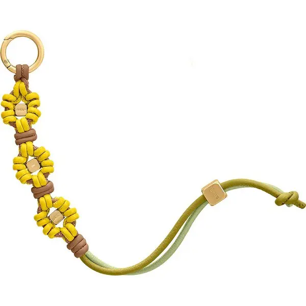MAISON DE SABRE Bloom Edition Leather Wristlet Charm - Daisy Sandstone