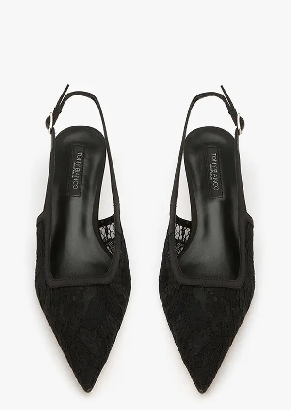 TONY BIANCO Crush Slingback Pointed Toe Kitten Heel