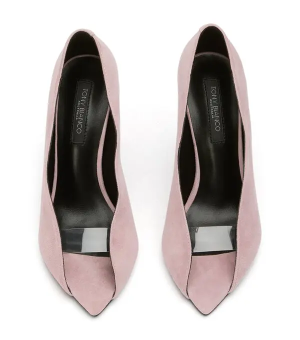 TONY BIANCO Suede Pointed Toe Stiletto Pumps - Petal Suede