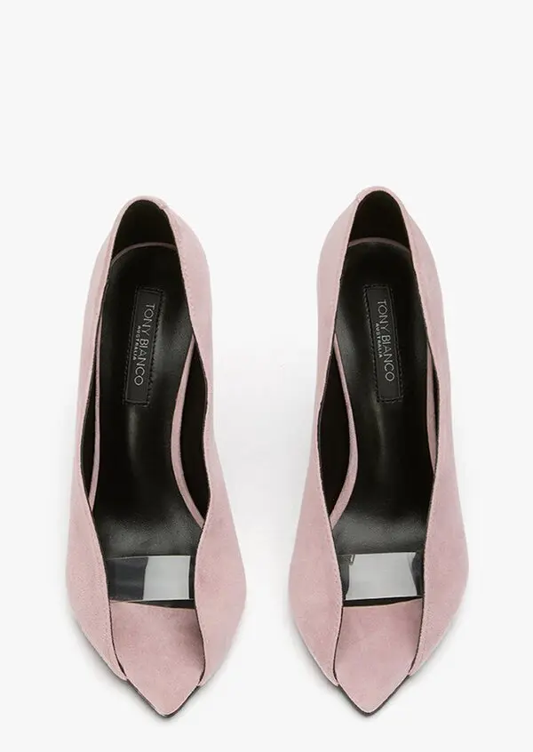 TONY BIANCO Suede Pointed Toe Stiletto Pumps - Petal Suede