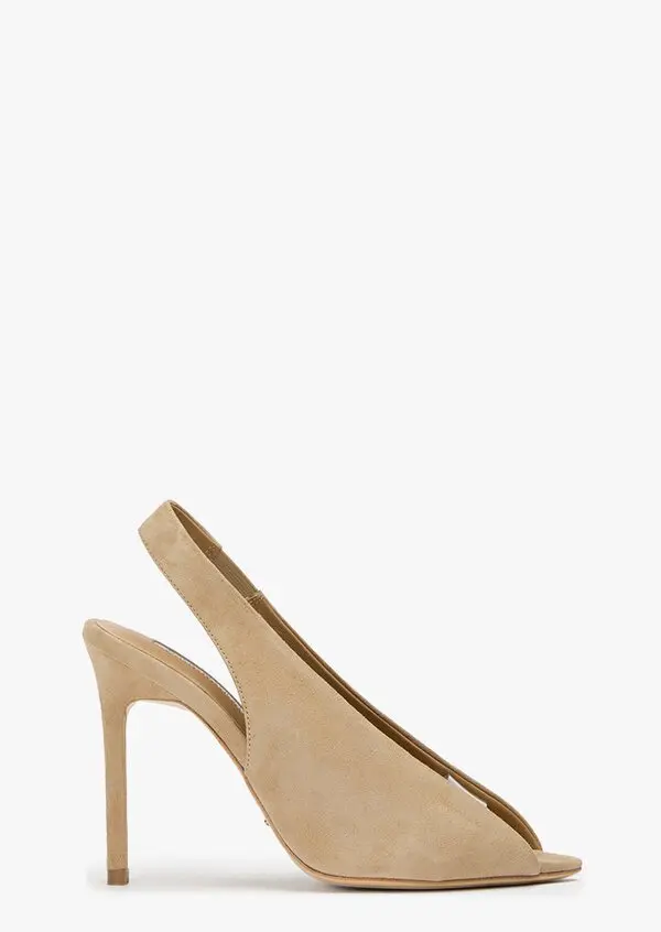 TONY BIANCO Mixa Suede Slingback Stiletto Heels - Stone Suede