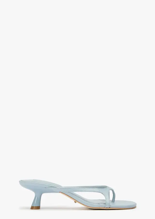 TONY BIANCO Kassy Thong Mule With Kitten Heel - Sky Nappa