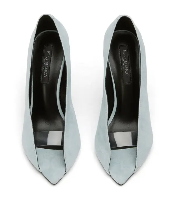 TONY BIANCO Matrix Suede Stiletto Heels - Sky Suede