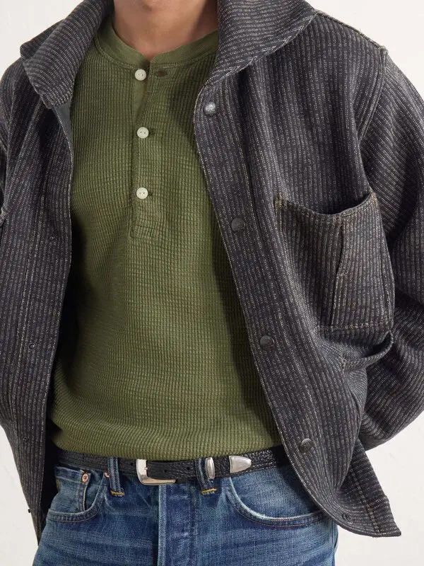 Ralph Lauren Waffle-knit Cotton-jersey Henley T-shirt